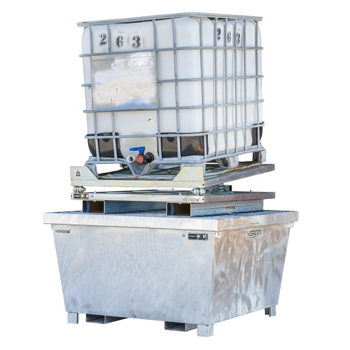 Galvanised IBC Bin with Decanting Frame | Verdex Equipment